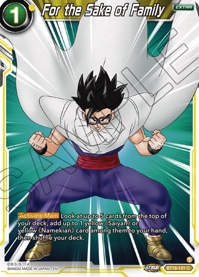Dragon Ball Super CCG Dawn of the Z-Legends For the Sake of Family BT18-121