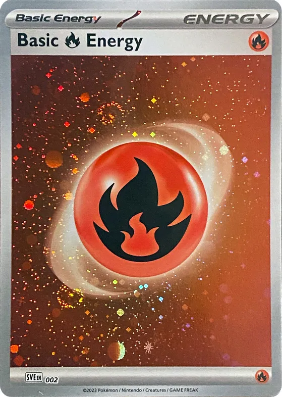 Pokemon SV: 151 Basic Fire Energy (Cosmos Holo) 002